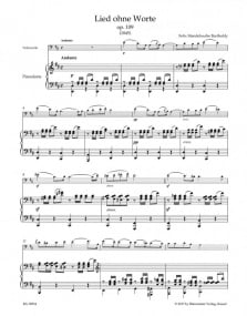 Mendelssohn: Song without Words (Lied ohne Worte) Op 109 for Cello ...