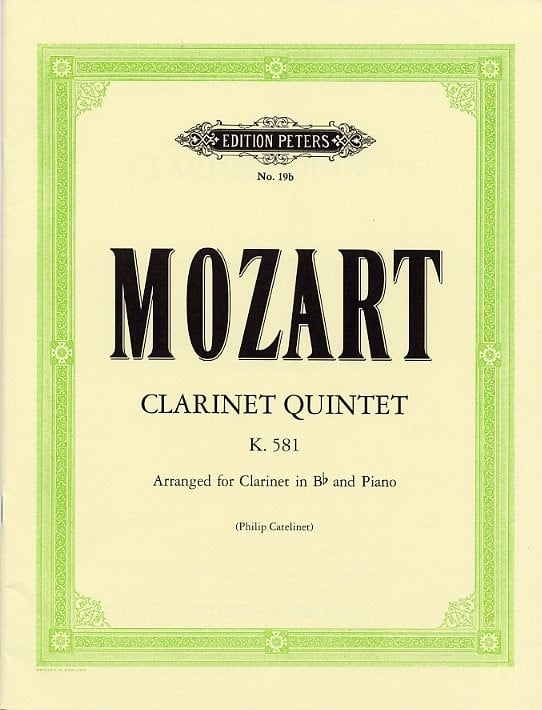 Mozart: Clarinet Quintet K581 published by Peters | Forwoods ScoreStore