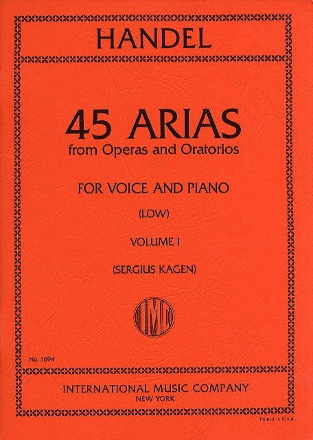 Forwoods Scorestore Handel 45 Arias Volume 1 Low Voice Published By Imc