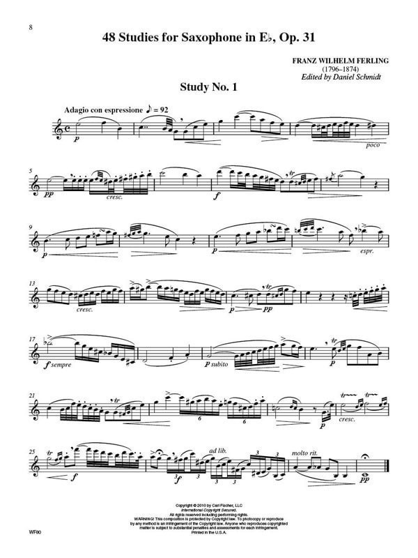 Forwoods ScoreStore | Ferling: 48 Studies for Alto Saxophone Opus 31 ...