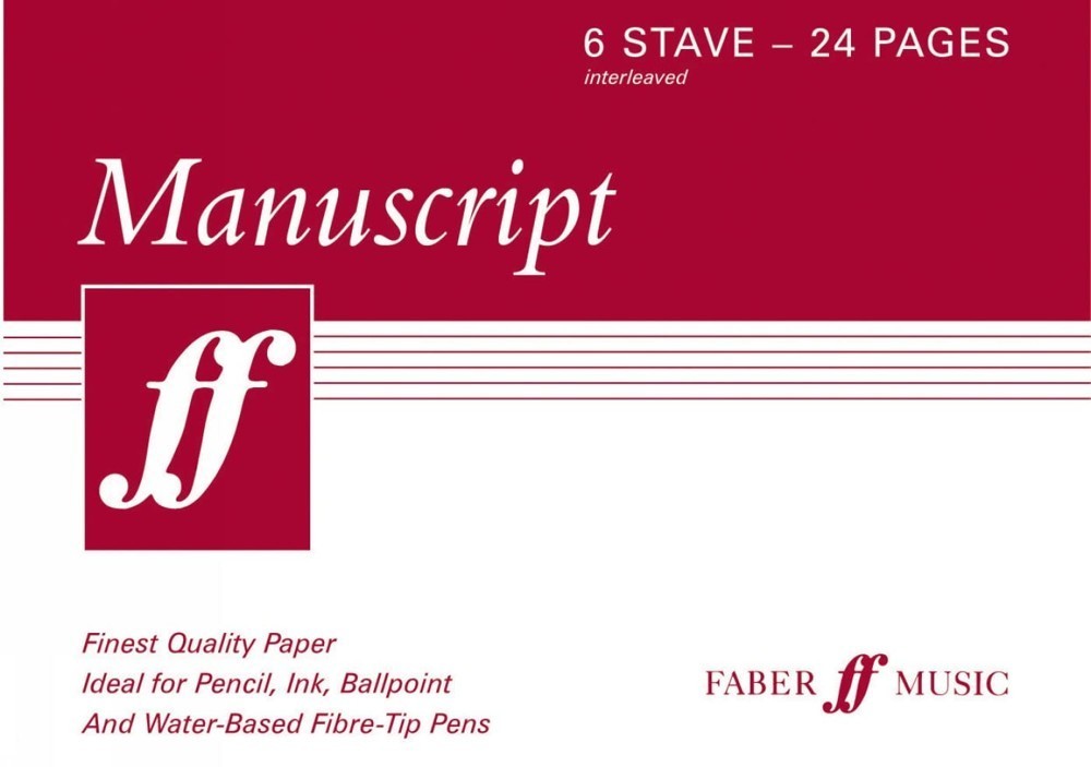 Forwoods ScoreStore | Faber Manuscript Book A5 6 Stave 24 Interleaved pages
