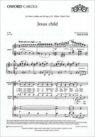 Rutter: Jesus Child SATB published by OUP | Forwoods ScoreStore