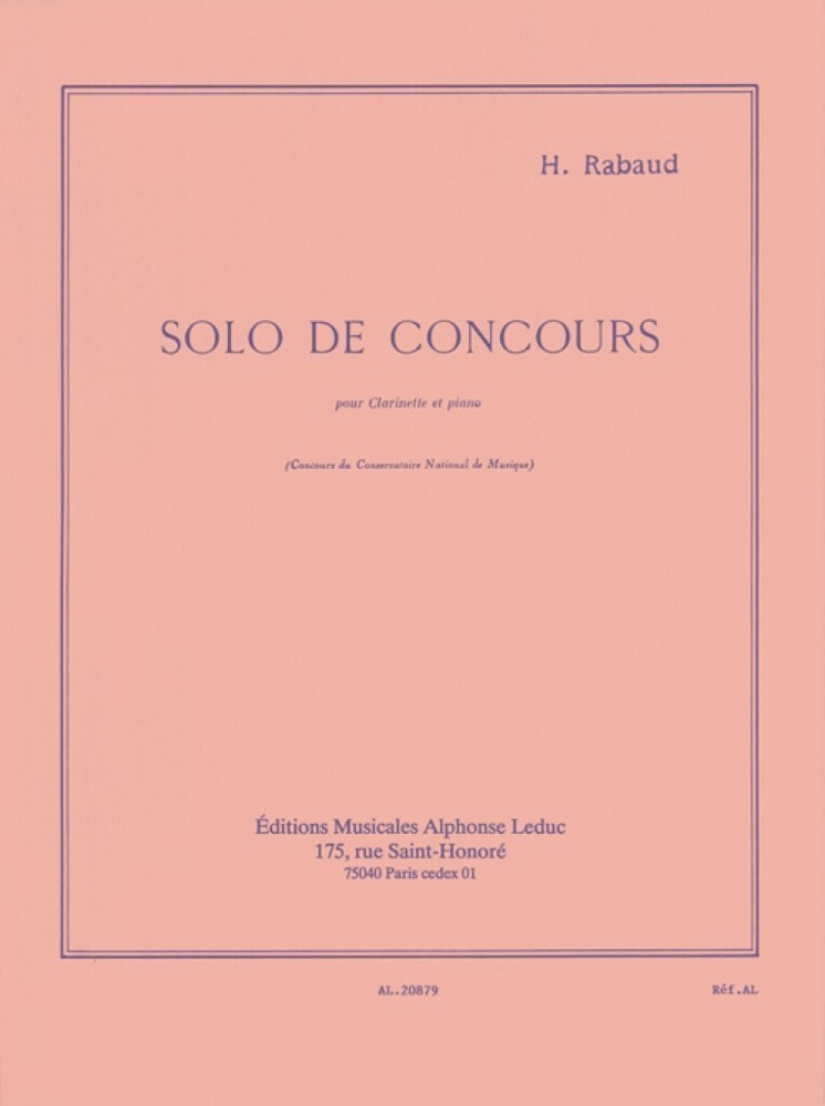 Forwoods ScoreStore | Rabaud: Solo de Concours for Clarinet published ...