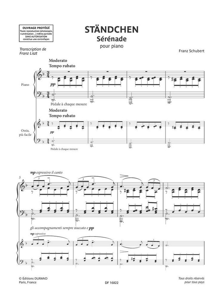 Forwoods ScoreStore | Schubert: Serenade D957 transcribed for Piano by ...