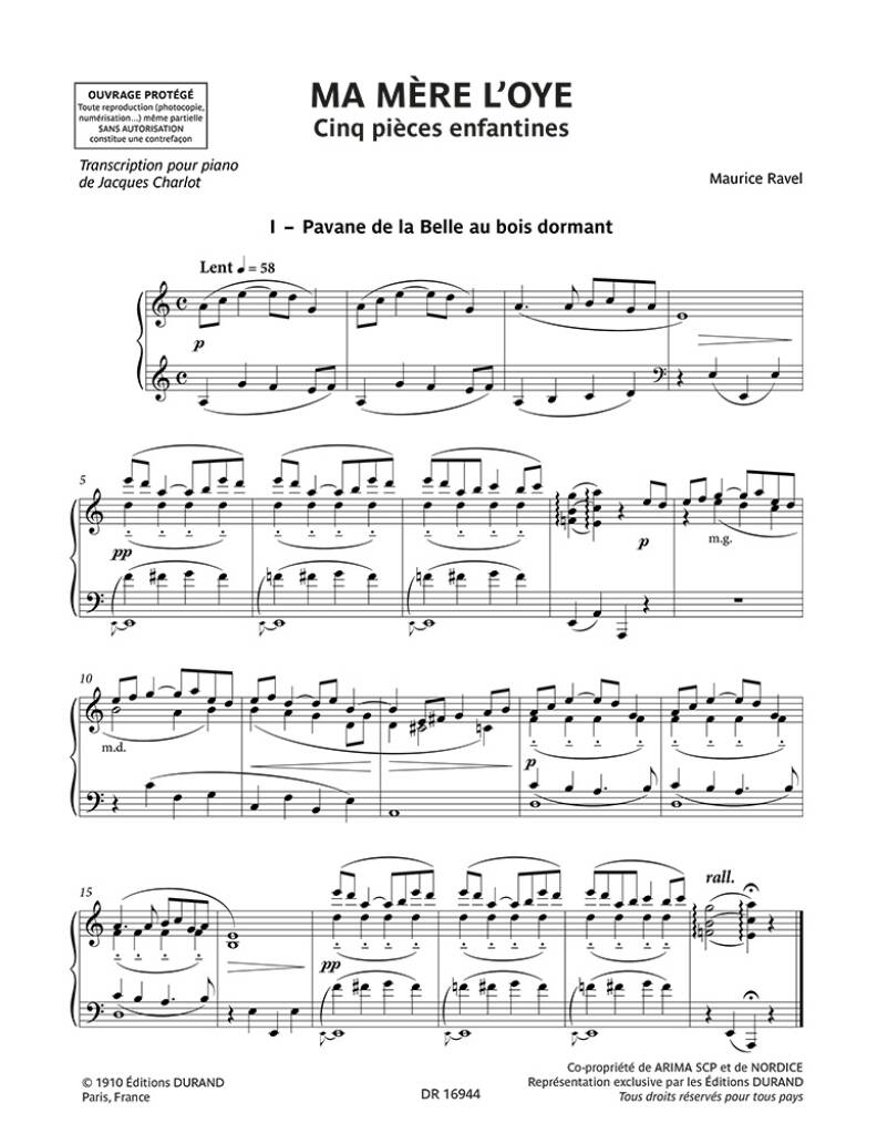 Forwoods ScoreStore | Ravel: Ma Mere L'oye for Solo Piano published by ...