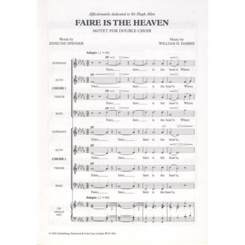 Harris: Faire is the Heaven SSAATTBB published by IMP | Forwoods ScoreStore