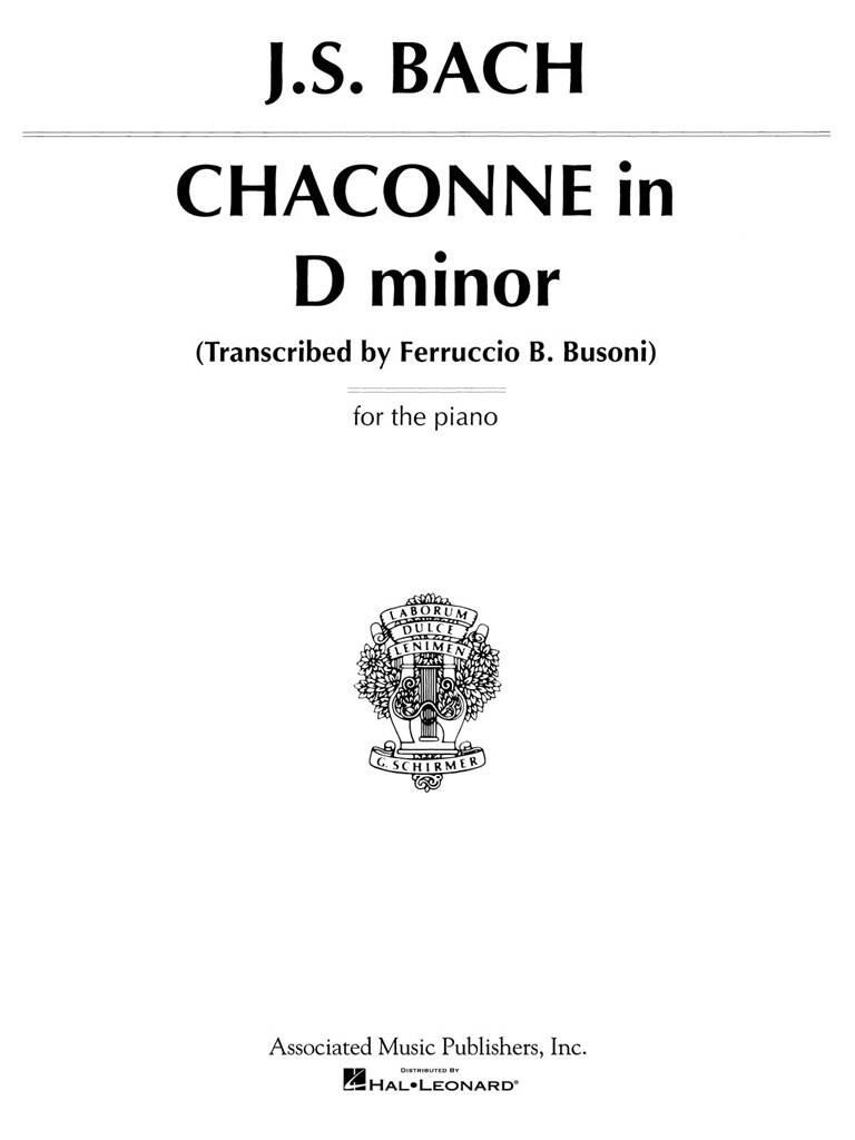 Forwoods ScoreStore | Bach-Busoni: Chaconne in D Minor BWV 1004 for ...