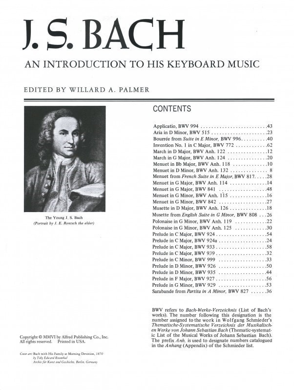 Forwoods ScoreStore | Bach: An Introduction to His Keyboard Music ...