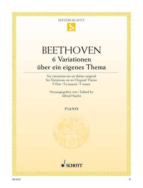 Beethoven: 6 Variations on an Original Theme in F Opus 34 for Piano ...