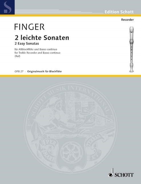 Forwoods Scorestore Finger 2 Easy Sonatas For Treble Recorder