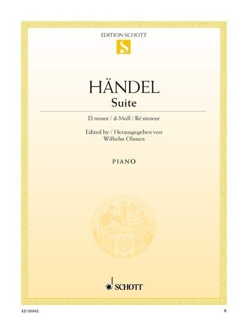 Handel: Suite in D minor for piano for Piano published by Schott ...