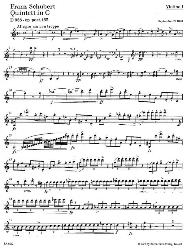 Schubert: String Quintet in C Op.posth.163 (D.956) published by ...