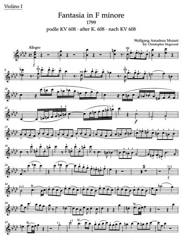 Mozart: Fantasia in F minor for Strings (1799) after the Organ Piece ...