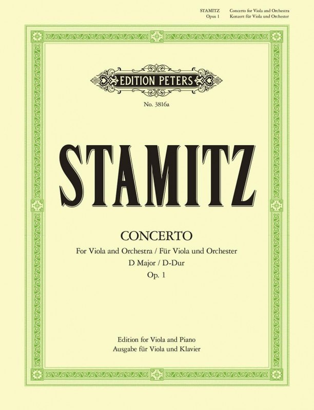 Stamitz: Concerto No 1 in D for Viola published by Peters Edition ...