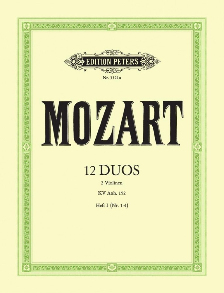 Mozart: 12 Violin Duos KV Anh 152 Volume 1 published by Peters Edition ...