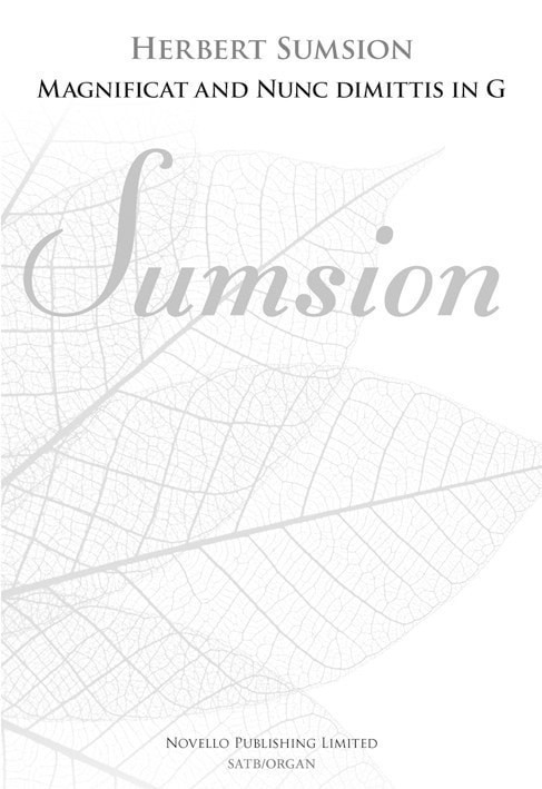 Sumsion: Magnificat And Nunc Dimittis In G published by Novello ...