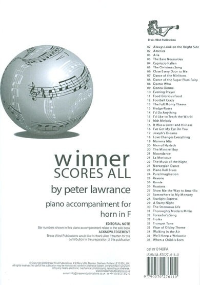 Winner Scores All - Piano Accompaniment for Horn in F published by ...