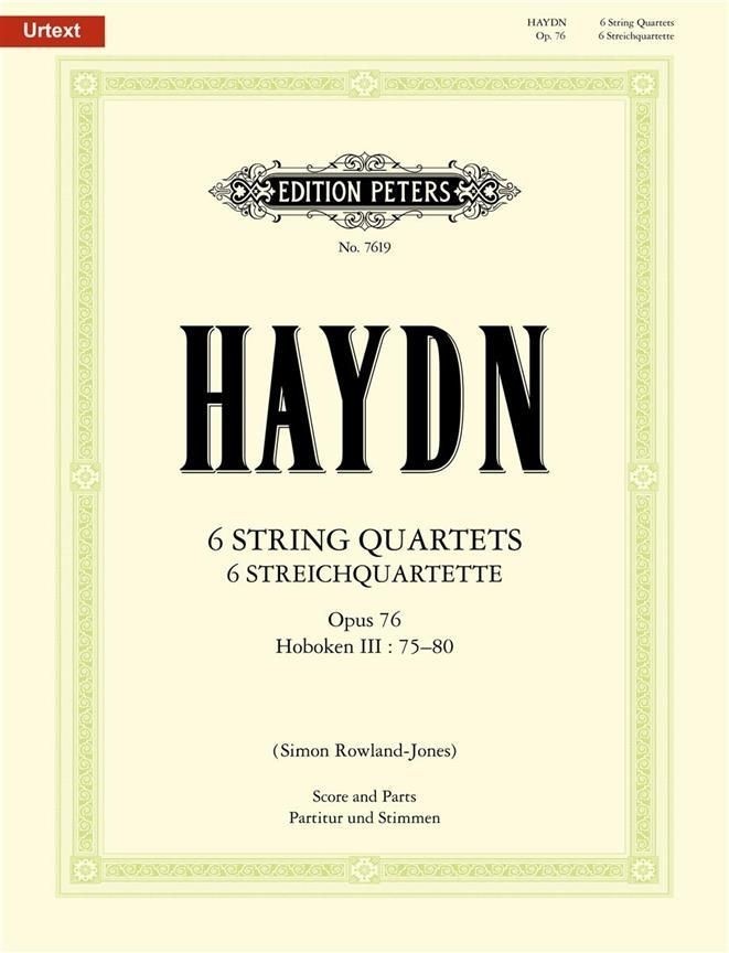 Haydn: 6 String Quartets Opus 76 published by Peters | Forwoods ScoreStore