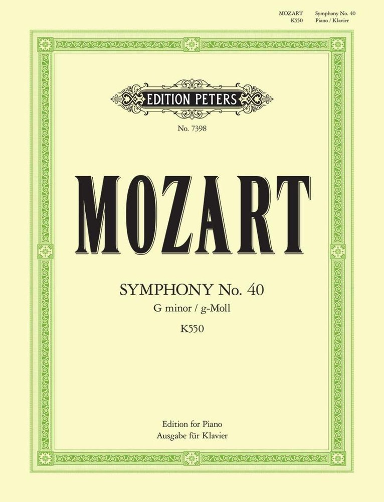 Mozart: Symphony No.40 in G minor K550 for Piano published by Peters ...