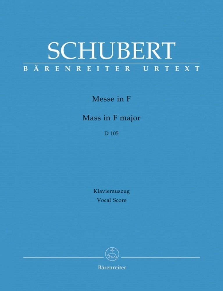 Schubert: Mass in F (D105) published by Barenreiter Urtext - Vocal ...