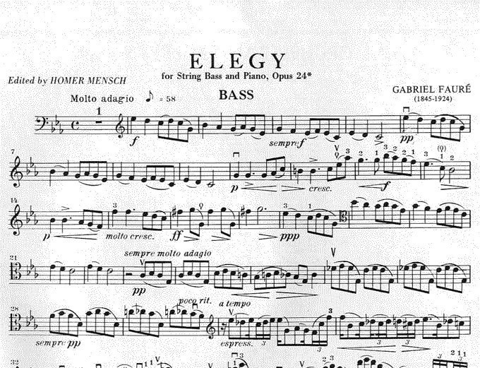 Faure: Elegy Opus 24 for Double Bass published by IMC | Forwoods ScoreStore